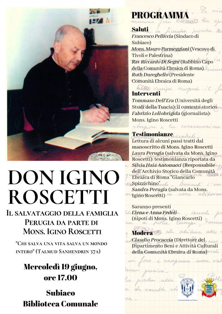 Don Igino Roscetti: la Comunità Ebraica di Roma a Subiaco per ...