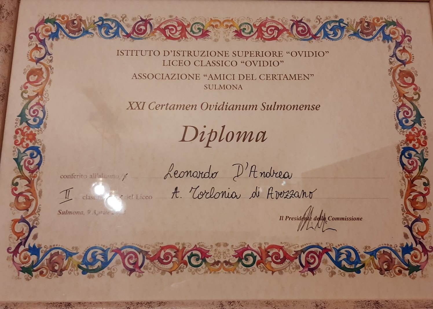 Eccellente maturità classica da 100/100 e lode per Leonardo D’Andrea ... Eccellente maturità classica da 100/100 e lode per Leonardo D’Andrea ...