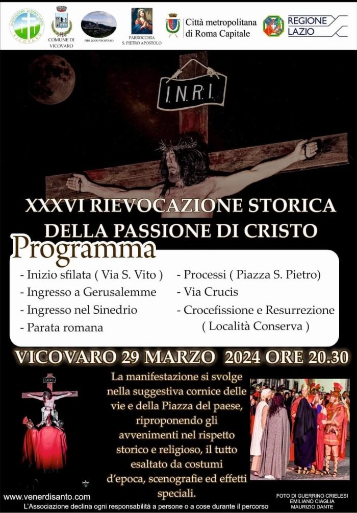 Tutto pronto a Vicovaro per la 36ma rievocazione storica della Passione ... Tutto pronto a Vicovaro per la 36ma rievocazione storica della Passione ...